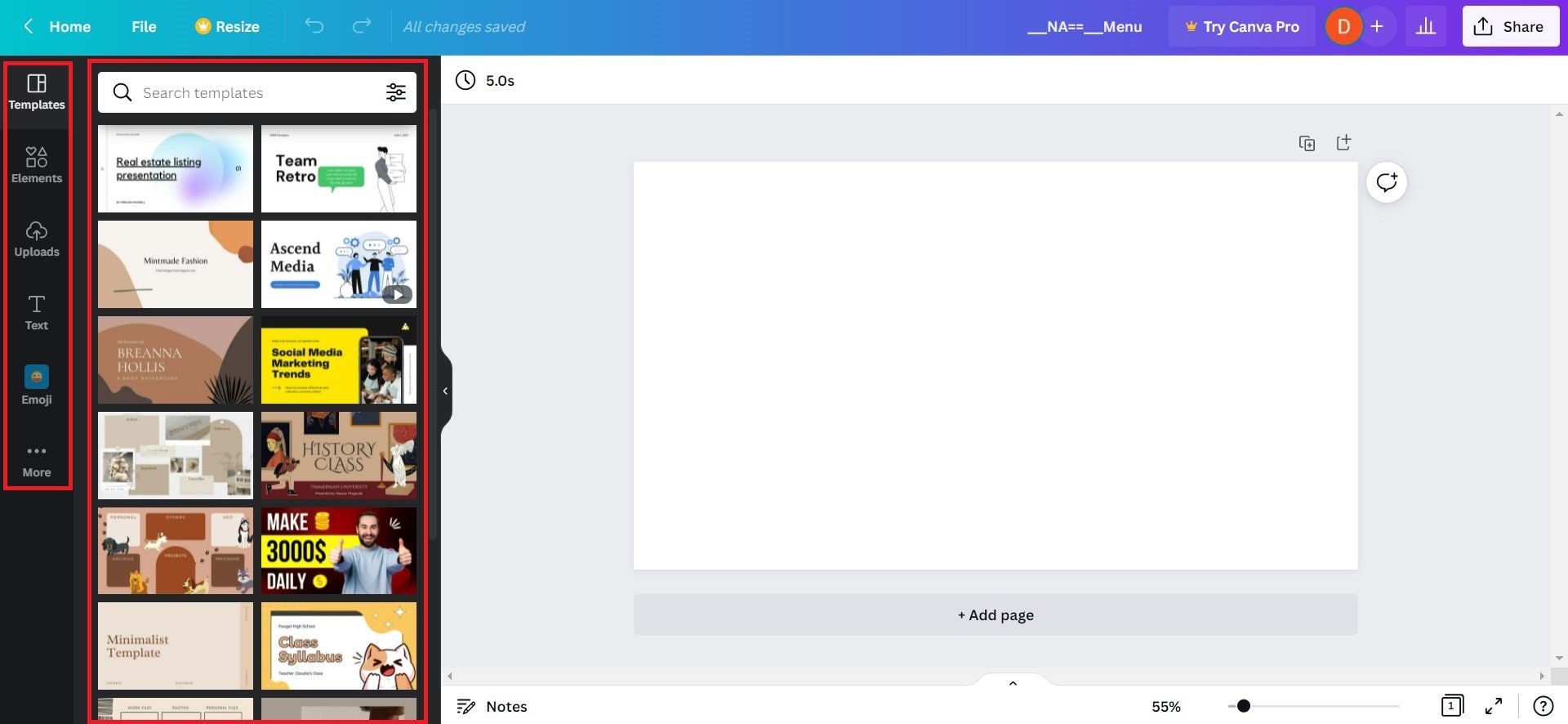 Create a Canva design from Display NOW Manager